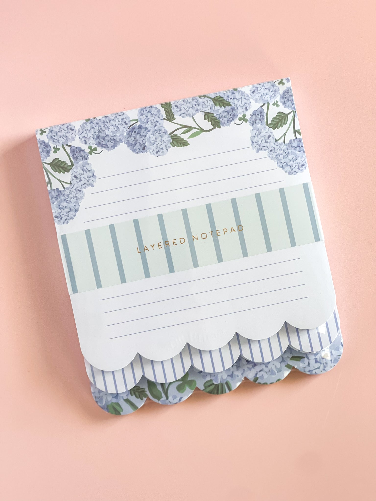 Blue Hydrangea Scalloped Notepad | SouthernlyPlace