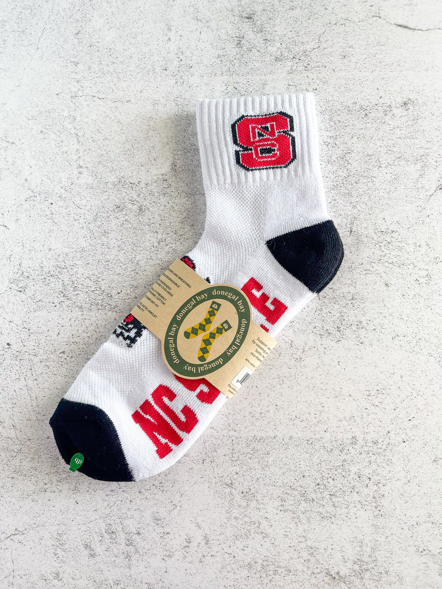 Nc State Wolfpack White Quarter Socks | SouthernlyPlace