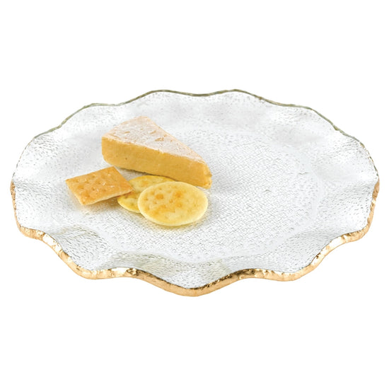 Gold Edge Round Wavy Platter | SouthernlyPlace